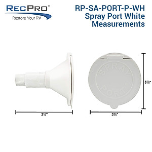 RecPro RV Exterior Spray Port Hook-Up Connector | Optional Hose with Sprayer or Quick Connector | RV Exterior Shower Port (White, Quick Connector)