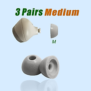 Luckvan Foam Eartips for Jabra Elite 75t/ 4 Active/ 7 Pro/Elite 3 Ear Tips Jabra Earbuds Replacement Fit Charging Case Gray White Medium