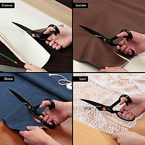 New York Central Professional Canvas Fabric Shears -12" Fabric Scissors, Ergonomic Right-Handed Sewing Scissors for Fabric Cutting, Rust-Free Stainless Steel Blade for Tailors, Artists, and Upholstery