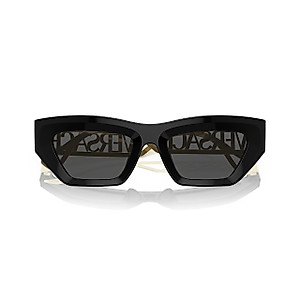 Versace VE 4432U GB1/87 Black/Gold Plastic Fashion Sunglasses Grey Lens