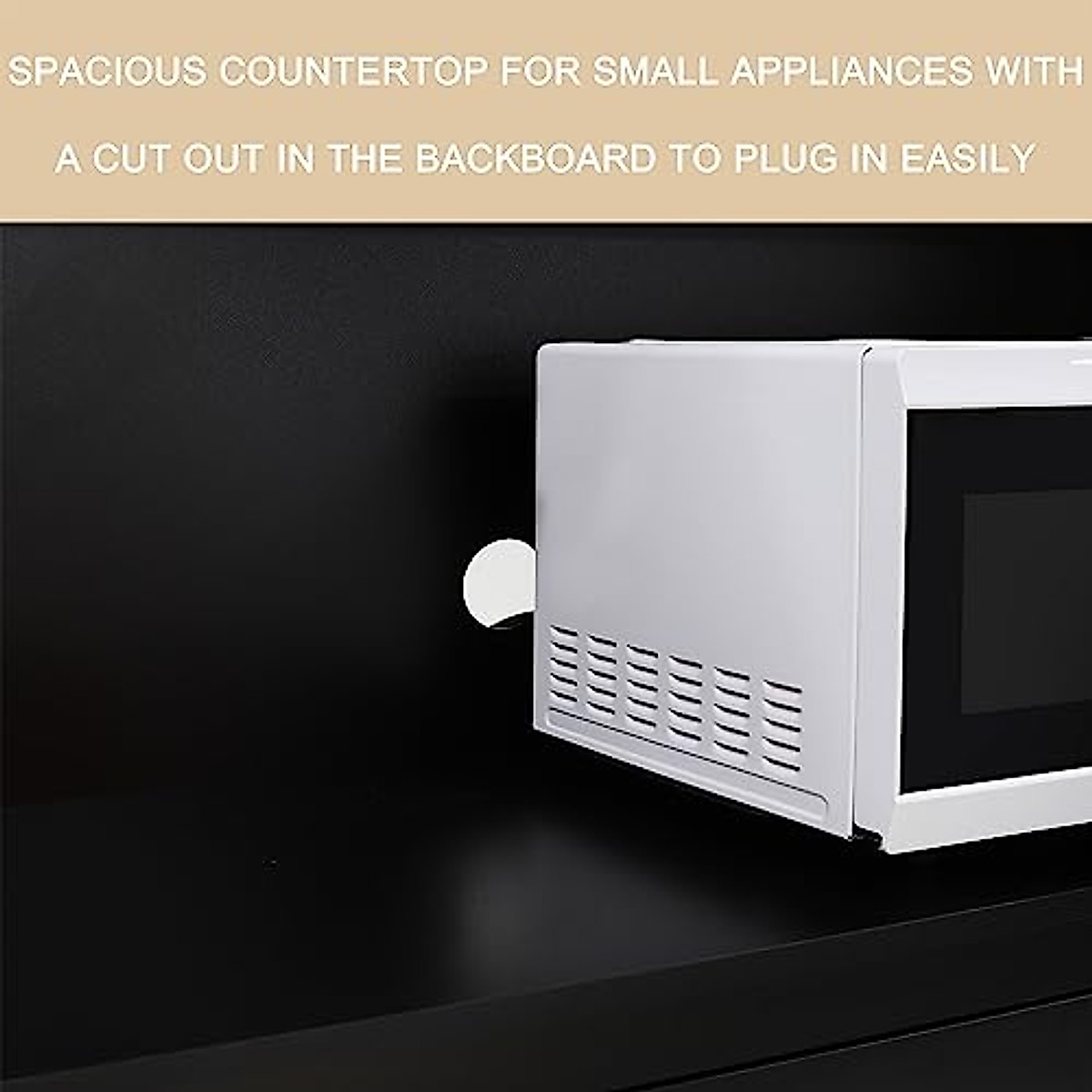 MUPATER Kitchen Pantry Storage Cabinet with Microwave Stand, 71'' Freestanding Hutch Cabinet with Buffet Cupboard, Drawers and Glass Doors for Home Office, Black