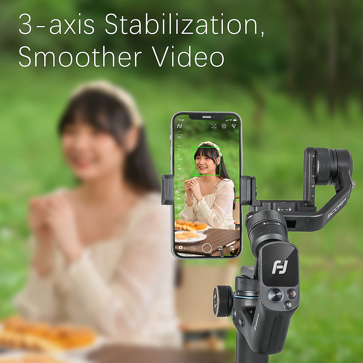 All in 1 Camera Gimbal Stabilizer - FeiyuTech SCORP Mini, Handheld Video Stabilizers for Mirrorless Camera, Gopro & Smartphone, 2.6 lb Payload, for Sony/Canon/Panasonic/Nikon/Fujifilm