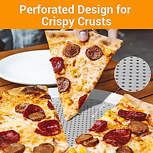 Suice Nonstick Pizza Pan with Holes 10 Inch, Aluminum Alloy Pizza Pan for Oven Round Pizza Tray, 1Pc Pizza Baking Sheet for Baking Crispy Pizzas, Durable Perforated Pizza Bakeware for Oven Use -Silver