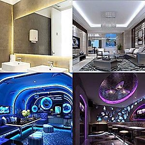 BTF-LIGHTING 5050 RGBW RGB+Cool White(6000K-7000K) 4 Colors in 1 LED 5m 16.4ft 60LEDs/m Multi-Colored LED Tape Lights IP30 Non-Waterproof Black 12mm PCB DC24V for Bedroom Kitchen Home Decoration