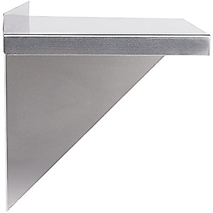 Regal Altair Stainless Steel Wall Mount Solid Shelf | Custom Sizes | Capacity: 200+ lb