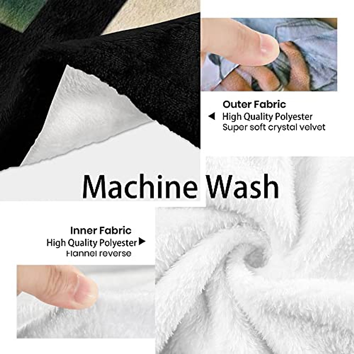 DIYKST Custom 5 Phoros Text Throw Blanket Customized Pictures Blanket Funny Fleece Blanket Lightweight Super Soft for Couch Sofa Bedding Living Room