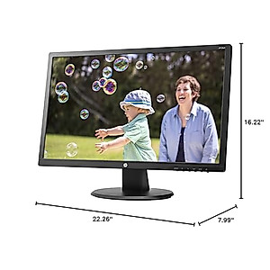 HP 24uh 24-inch Full HD 1920 x 1080 LED Backlit LCD Monitor 2-Pack Bundle with HDMI, VGA, DVI Ports, and Desk Mount Clamp Dual Monitor Stand