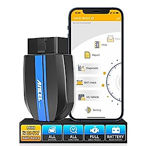 ANCEL BD300 OBD2 Scanner Bluetooth Fits for BMW Full System Code Reader Fits for BMW Diagnostic Tool with Battery Registration Tool Service EPB CBS ETC ABS Airbag & Powerful OBD2 Scanner for All Cars