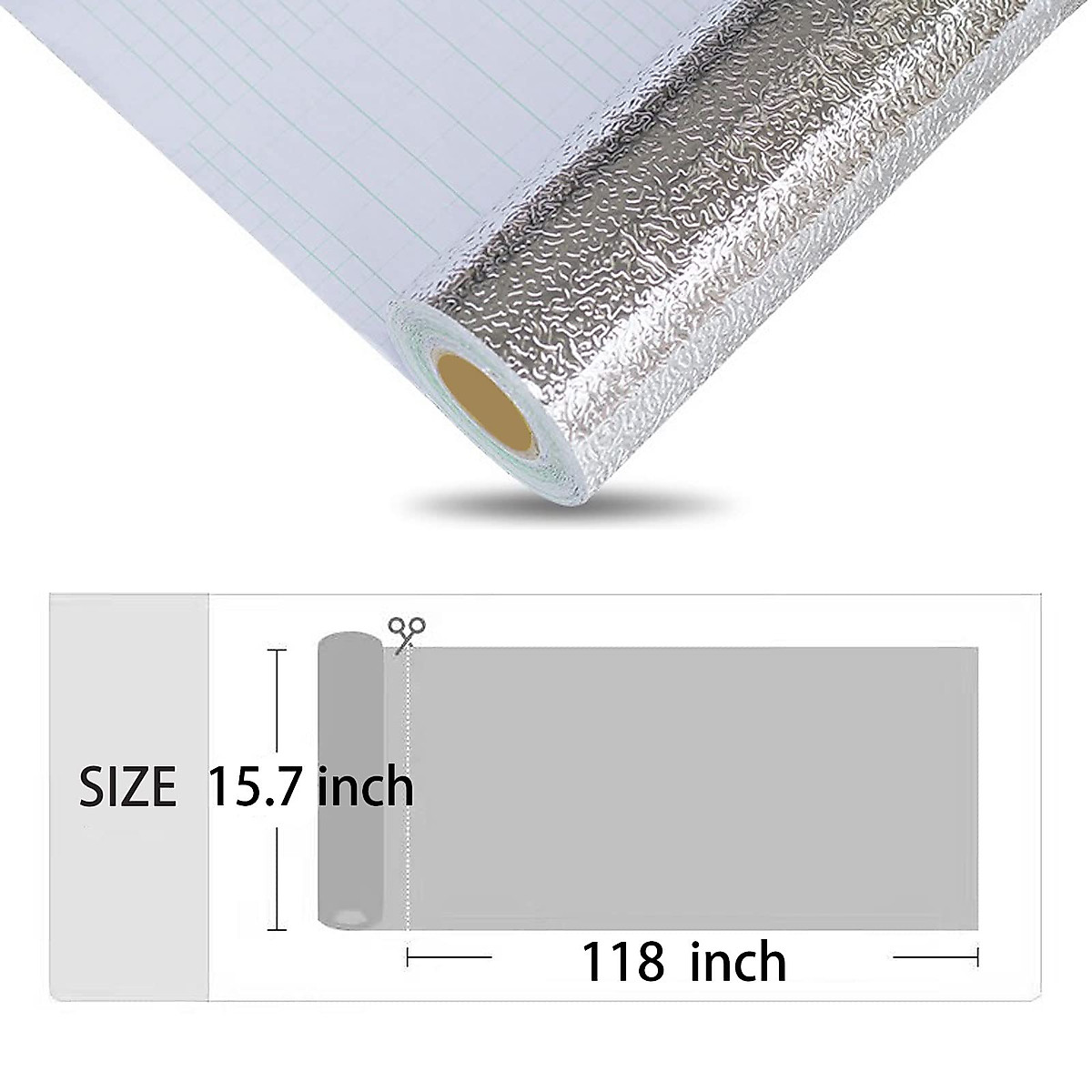 Snkxu Peel and Stick Countertops for Kitchen Backsplash Wallpaper Protector Behind Stove Oil Proof Self Adhesive Waterproof Decor Sticker Contact Paper Back Splash Guard 15.7X118 Inches