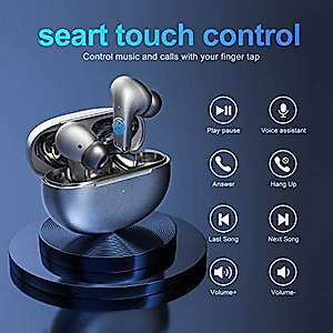 BLZK Wireless Earbuds TWS-78 [Upgraded Comfort] Immersive Bass Sound in-Ear Sports Wireless Headphones，True Wireless Bluetooth Earbuds 5.0 ，Noise Cancelling Earbuds with Microphone