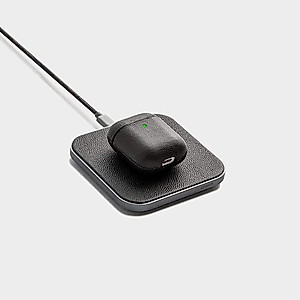 Courant Premium Leather AirPods Case Cover, Compatible with Apple AirPods 1 & 2, Visible Front LED Light, Anti-Scratch, Shock Resistant, Supports Wireless Charging