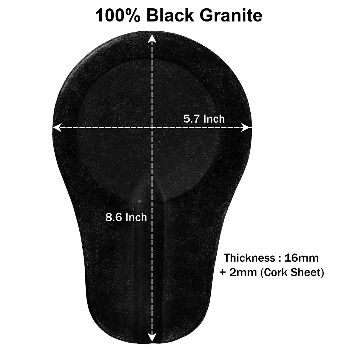 Marbco Marble Spoon Rest, Ladle Holder, Marble Spoon Rest Holder for Stove Kitchen, Heavy Duty, Dishwasher Safe (Design 2, Black)