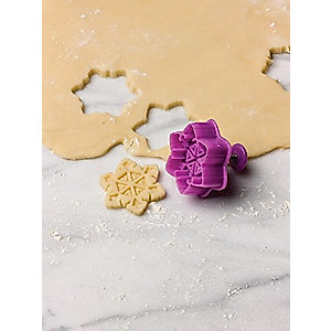 Fox Run Intricate Assorted Winter Snowflake Pastry/Cookie/Pie/Fondant 2" Stamper and Cutters 2", Set of 4, Multi-Color