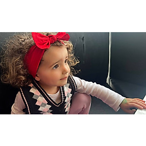 BABYGIZ Baby Girl Headbands-Infant,Toddler Cotton Handmade Hairbands with Bows Child Hair Accessories (Red)