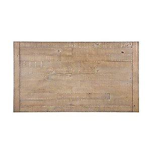 Roundhill Furniture Prato 7-Piece Dining Table Set with Cross Back Chairs, Antique White and Distressed Oak