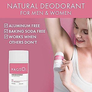 MAGSOL Organics Natural Deodorant for Women - Aluminum Free Deodorant for Women, Rose, 3.2 oz