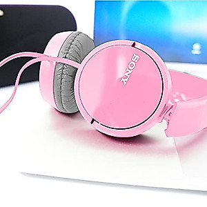 SONY Wired Over Ear Best Stereo Extra Bass Portable Foldable Headphones Headset for Apple iPhone iPod/Samsung Galaxy / mp3 Player / 3.5mm Jack Plug Cell Phone (Rose)