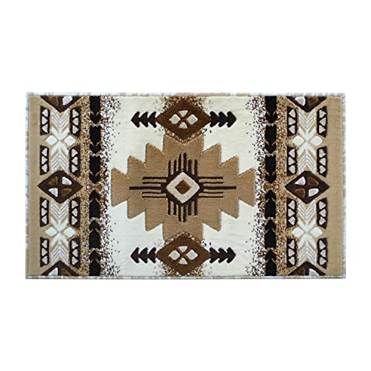 Concord Global Trading South West Native American Area Rug Design C318 Ivory (24 Inch X 40 Inch)