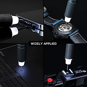 MAXIRON Advanced Mini Electric Screwdriver - 48pc Magnetic Driver Bit Set, 3 Unique Torque Levels, Rechargeable, Independent LED Light - Precision Tool for Phones, Laptops, Watches, & Electronics