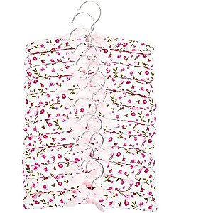 Satin Padded Hangers for Kids Nursery, Pink Floral (9.5 in, 12 Pack)