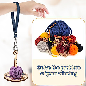 Portable Wrist Yarn Holder for Knitting, Wood Wrist Yarn Ball Holder Stand Minder Yarn Spinner Spinning Ideal Crochet Kit Yarn Storage Organizer Crocheting Supplies for Craft Lover (Butterfly)