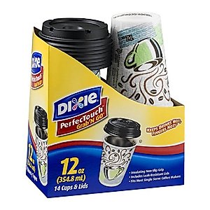 14-Pk. Coffee Cups with Lids, 12-oz.