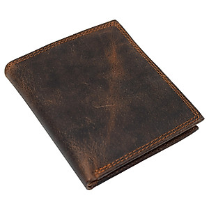 MARSHAL RFID Blocking Bifold Hipster Credit Card Wallet Premium Lambskin Leather (Vintage)