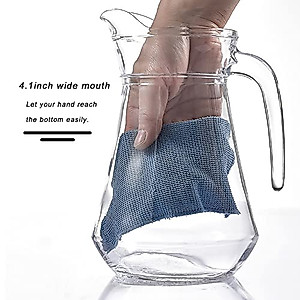 SOUJOY 2 Pack Plastic Pitcher, 70 oz Clear Iced Water Pitcher with Lid and Handle, Heat Resistant BPA-Free Tea Pitcher for Juice, Milk, Cold or Hot Beverages