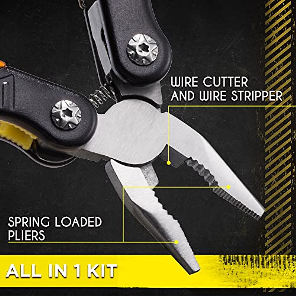 Mini Multitool Knife 12 in 1 - Small Pocket Multi Tool with Knife and Pliers - Best Small Utility Multi Purpose All in One Tools for Men Women - Best Gear Accessory for EDC Work Camping Hiking 2229