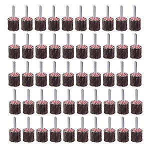 Mixiflor 50 Pack Abrasive Flap Wheel Sande,1" x 1" x 1/4" Shank Mounted Flap Wheels,80 Grit Aluminum Oxide for Remove Rust and Weld Burr,1/4 Shank Fits All Drills