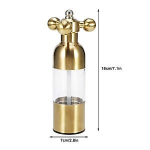 Pepper Grinder, Salt Grinder, Stainless Steel Wear-Resistant Labor-Saving for Pepper All Kinds Of Spices Salt(Golden)