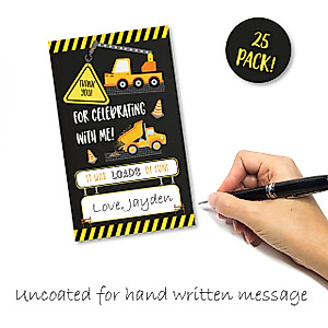 Your Main Event Prints 25 Count Construction Thank You Hang Tag 2"x3.5" - Perfect for Baby Showers, Birthdays, or Special Events