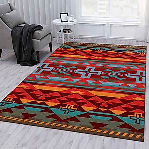 ACANTILA DECOR Southwest Rug for Living Room, Southwest Rug for Farmhouse, Cabin Rugs, Native American Carpet Runner Non-Slip for Hallway, Kitchen, Living Room, Bedroom 200, 3x5 ft