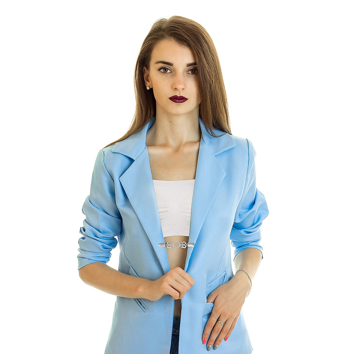 Trounistro 10 Styles Sweater Shawl Clips Set Retro Cardigan Collar Clips Dresses Cardigan Collar Clips Shirts Clips for Women Girls (Style Set 1)