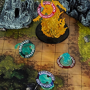 CZYY Upgraded Condition Rings 96 PCS Status Effect Markers in 24 Conditions & Spells Magic Book Storage Box Great DM Tool for Dungeons & Dragons, Pathfinder, D&D and RPG Miniatures