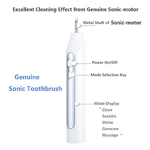 BYITH Electric Toothbrush 5 Brushing Modes 3 Toothbrush Heads Rechargeable Sonic Toothbrush