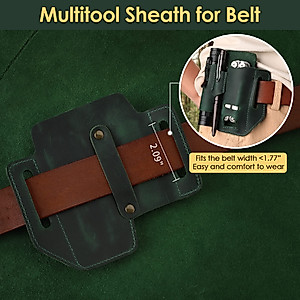KEVANCHO Multitool Sheath for Belt, Leather Tool Pouch Belt Holster Bag, EDC Pouch Pocket Organizer Case for Knife, Flashlight, Tactical Pen, Camping and Outdoor, Gift for Men, Him, Dad