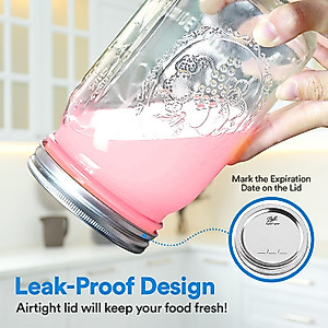 Wide Mouth Mason Jars 32 oz. (12 Pack) - Quart Size Jars with Airtight Lids and Bands for Canning, Fermenting, Pickling, or DIY Decors and Projects Bundled with Jar Opener