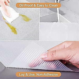 Shelf Liner, Non-Slip Oil-Proof Cabinet Drawer Liner for Kitchen Cabinet, Shelves, Refrigerator, Storage, Desks, 12 Inches x 20 FT, Washable & Non Adhesive
