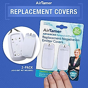 AirTamer Advanced Personal Air Purifier Replacement Negative Ion Emitter Covers - Made for AirTamer Model A315 (White, 2-pack)