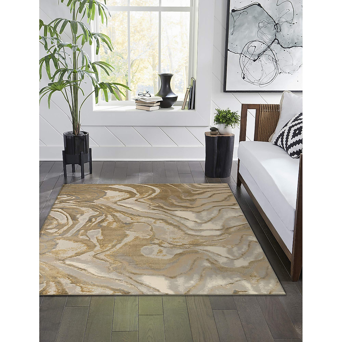 Liora Manne Soho Agate Indoor Rug Gold 6'6"X9'4"