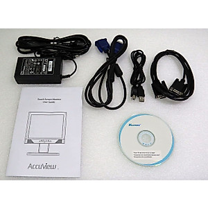 AccuView 15 inch Touch Screen Monitor 1024 x 768 Resolution VGA Signal Connector USB RS232 Touch Interface Black PT5RCA