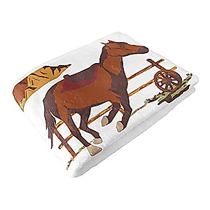 Sweet Jojo Designs Wild West Cowboy Boy Milestone Blanket Monthly Newborn First Year Growth Mat Baby Shower Memory Keepsake Gift Picture - Red Blue and Tan Western Southern Country Horse Mountains