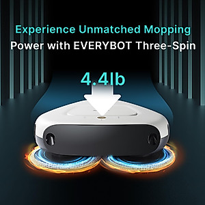EVERYBOT 'Edge', Powerful Autonomous Smart Robot Mop for All Kinds of Hard Floor Care and Cleaning with Dual 5,700RPM Motors Controlled by Remote Control