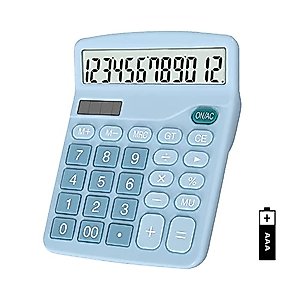 EooCoo Basic Standard Calculator 12 Digit Desktop Calculator with Large LCD Display and Sensitive Button for Office, School, Home & Business Use - Blue