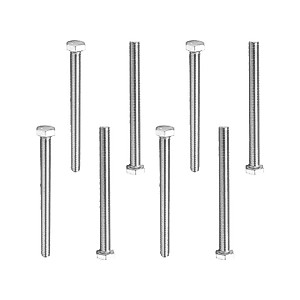 Yinpecly M8-1.25 x 100mm Hex Bolt Hex Flat Head Cap Bolts Screws for High-Pressure Flow Pump Impellers Silver 10pcs