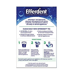 Efferdent Retainer Cleaning Tablets, Denture Cleaning Tablets for Dental Appliances, Minty Fresh & Clean, 126 Count