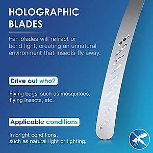 Adawook Fly Fans for Tables, 2PCS, Black, ABS Material, Keep Flies Away, Portable Table Fans