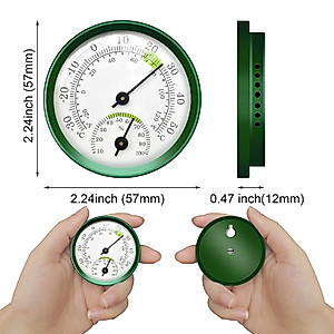 2-Pack Mini Thermometer Indoor and Humidity Gauge – Small Thermometer Hygrometer Analog Temperature Monitor for Home Wall Room Greenhouse Incubator Tank Decorative, NO Battery Needed