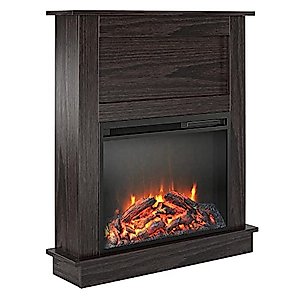 Ameriwood Home Ellsworth Fireplace with Mantel, Espresso